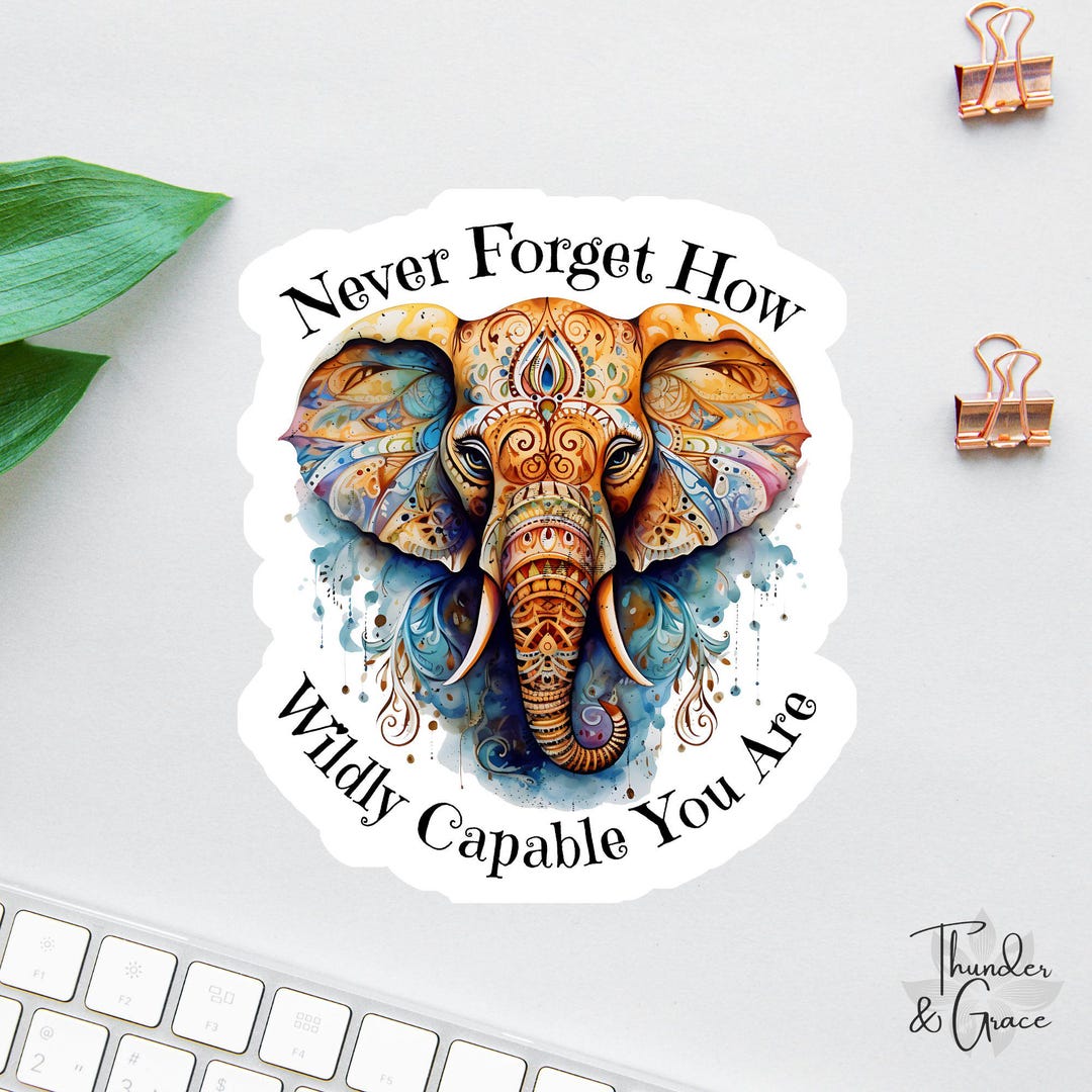 Never Forget How Wildly Capable You Are Sticker or Magnet, Yoga Mandala ...