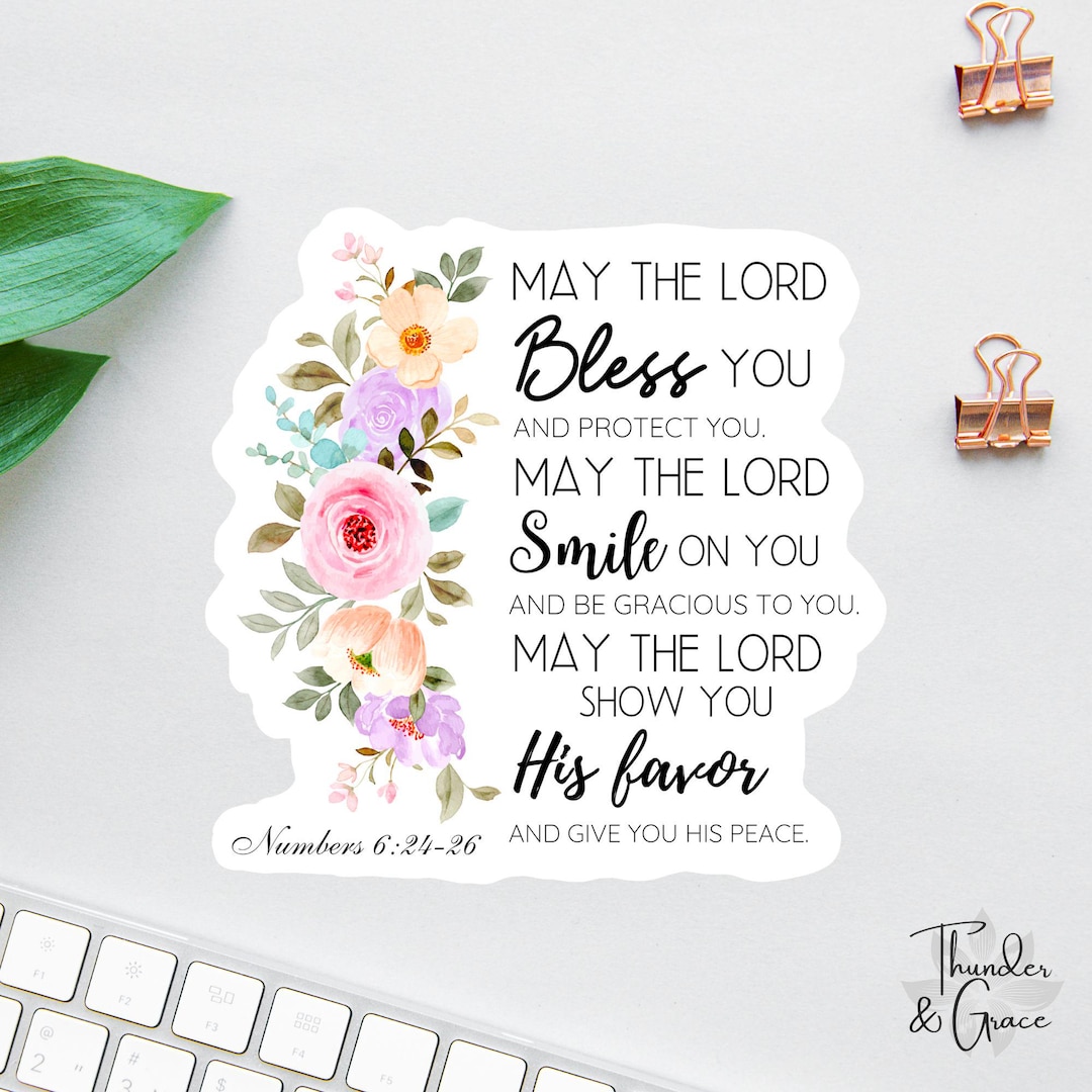 May the Lord Bless You Sticker, Numbers 6:24, Christian Sticker, Bible ...