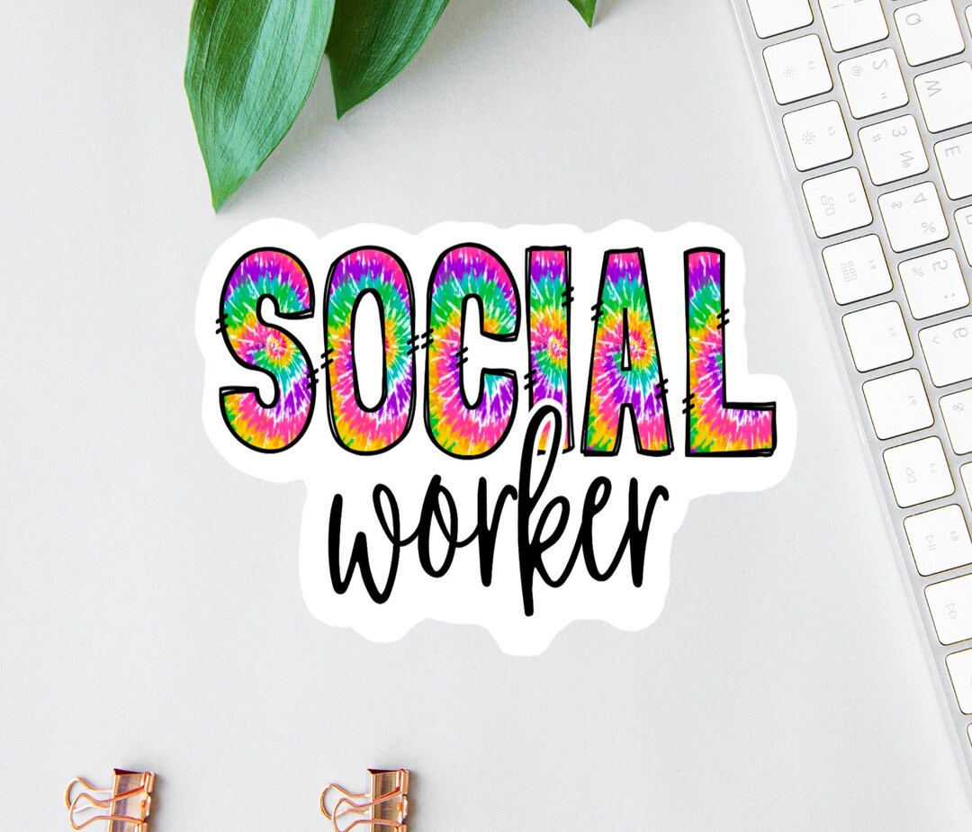 Social Worker Sticker, Rainbow Tie Dye Decal, Chaos Coordinator, Laptop ...