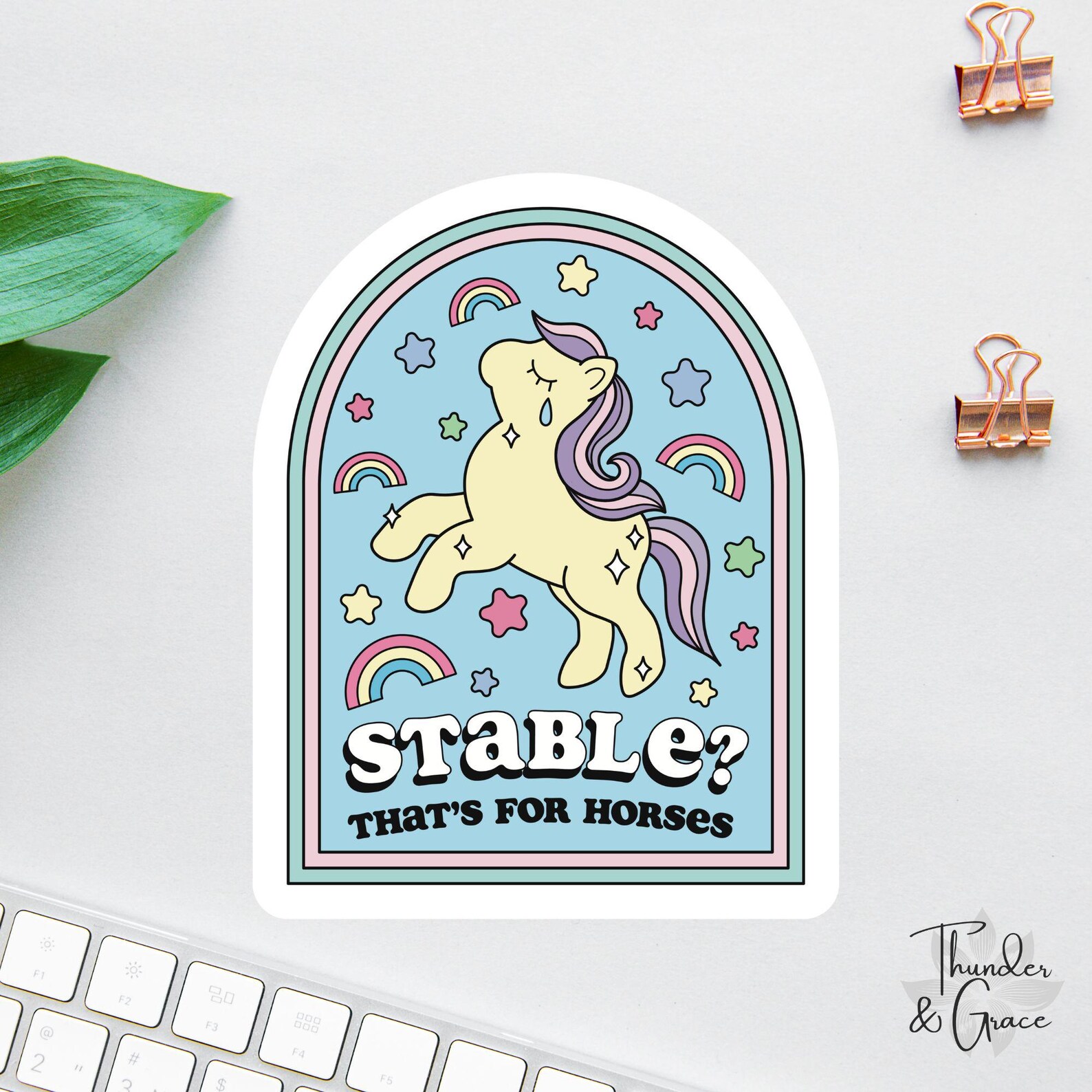 Stable? That's for Horses! Sticker, Retro Horse Sticker, Anxiety ...