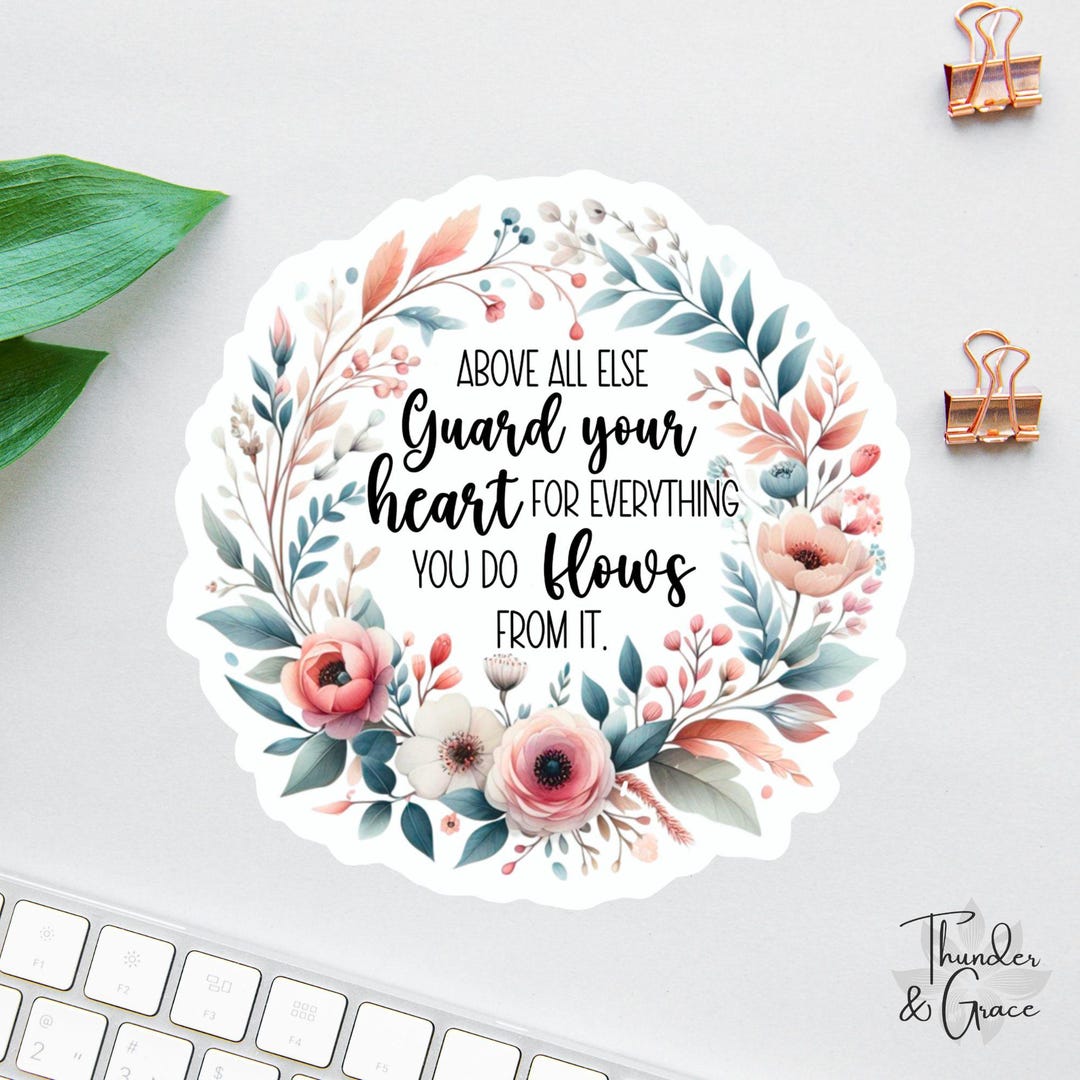 Above All Else, Guard Your Heart Decal, Bible Sticker Pack, Faith ...