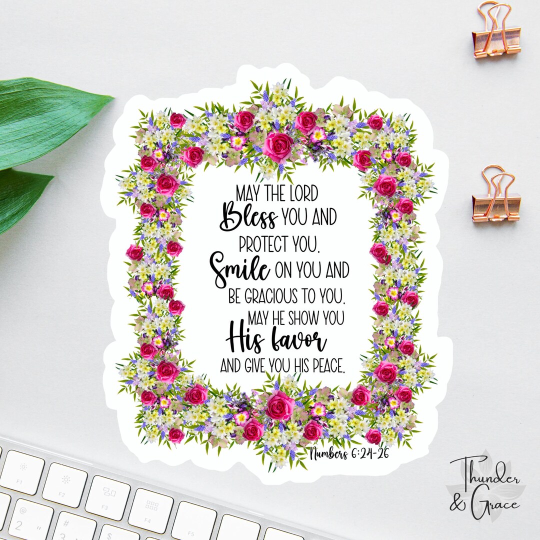 May the Lord Bless You Sticker, Words of Affirmation Stickers Laptop ...