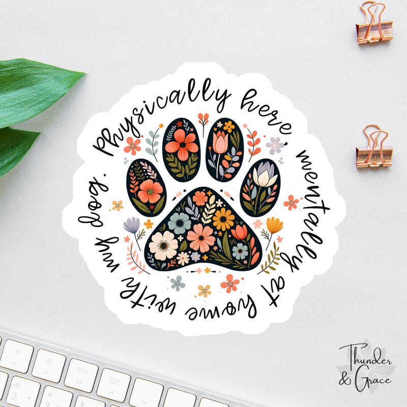 Custom Floral/dog Decal - Etsy