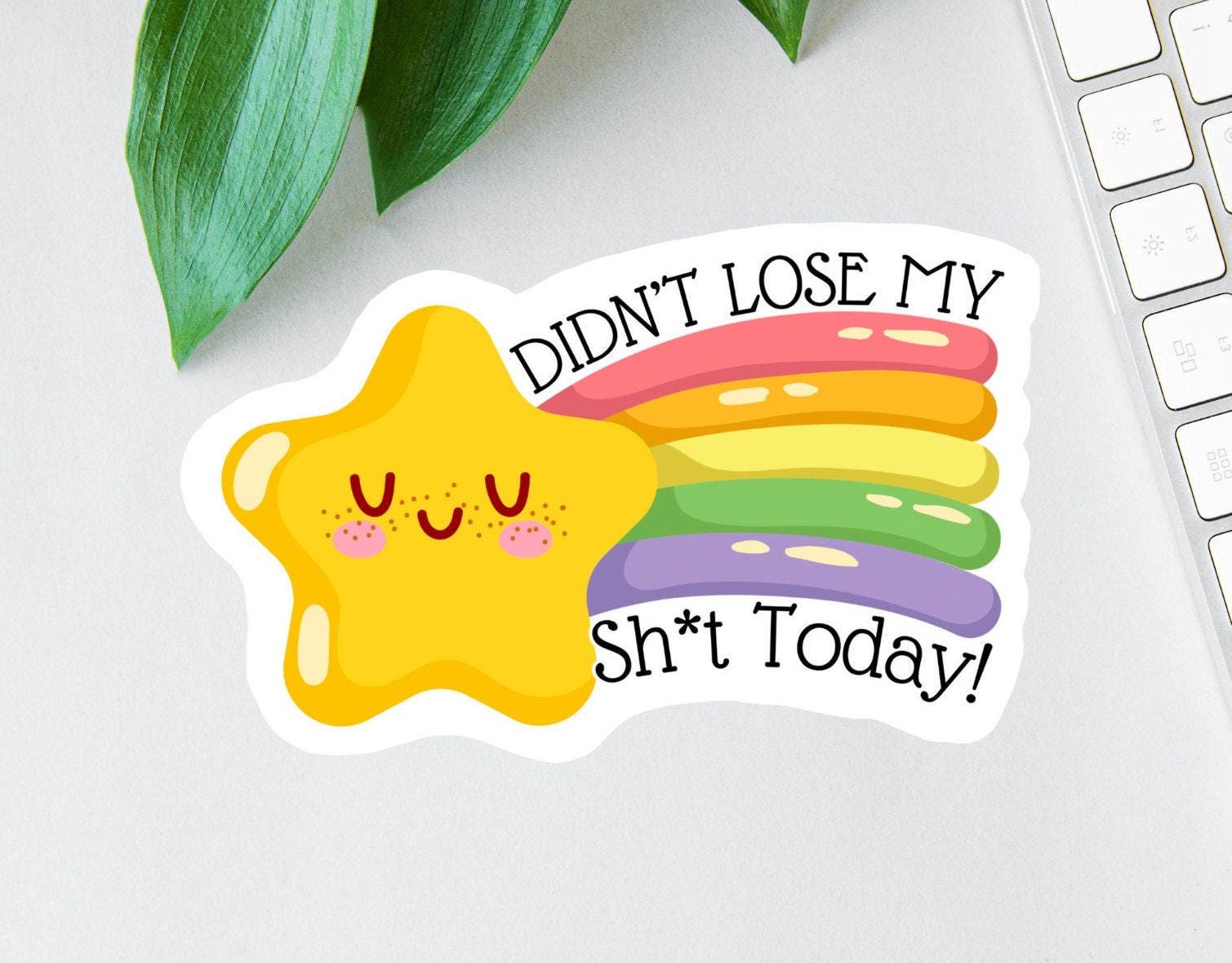 Didn't Lose My Sh*t Today Decal, Gold Star Sticker, Funny Office Decal ...