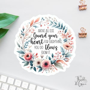 Above All Else, Guard Your Heart Decal, Bible Sticker Pack, Faith ...