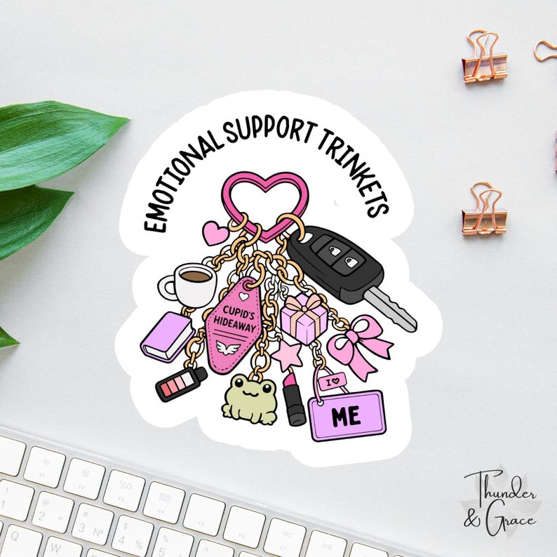 Emotional Support Trinkets Sticker or Magnet, Funny Meme Gift for ...