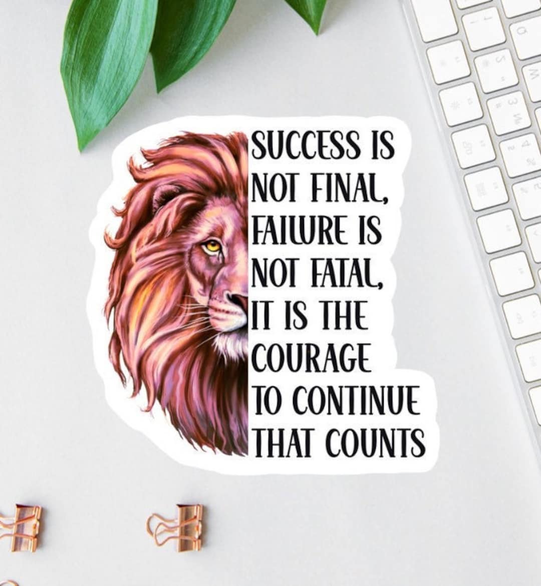 Success is Not Final Stickers, Warrior Quote, Laptop Decal, Uplifting ...