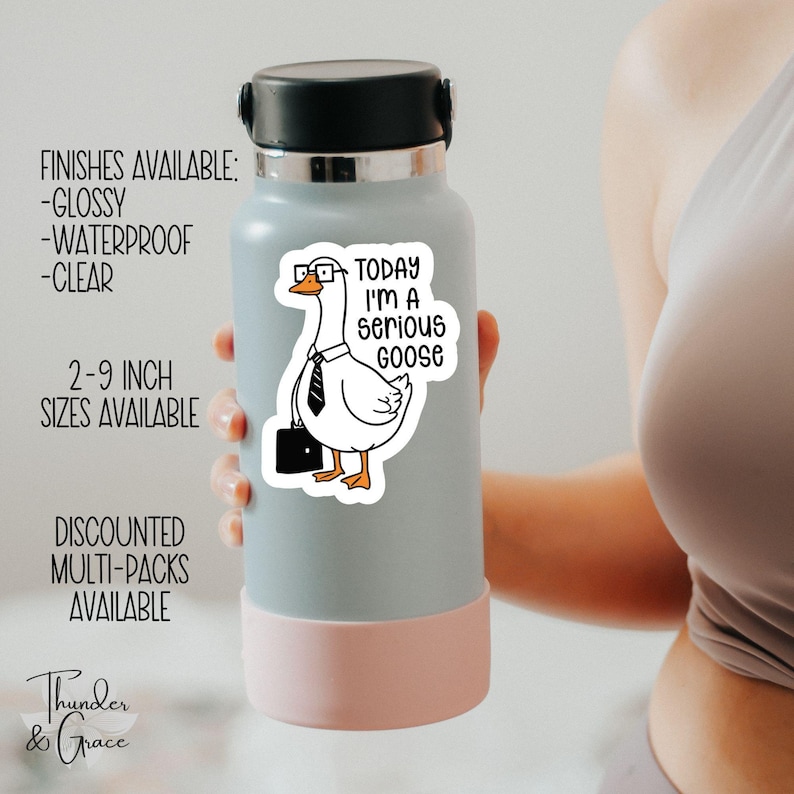 Today I'm A Serious Goose Sticker, Silly Goose Sticker, Sarcastic ...