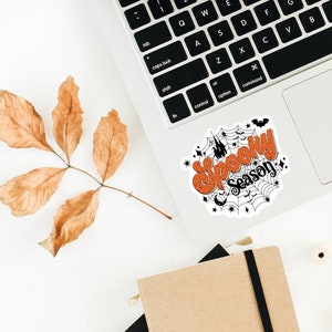 Spooky Season Sticker | Cute Halloween Laptop Sticker | Colorful Water ...