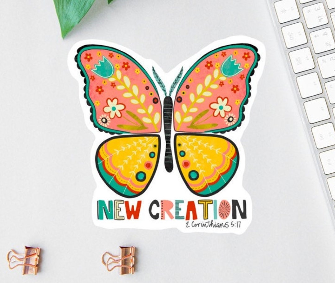 New Creation Sticker, Affirmation Stickers, Clear Laptop Sticker, Water ...