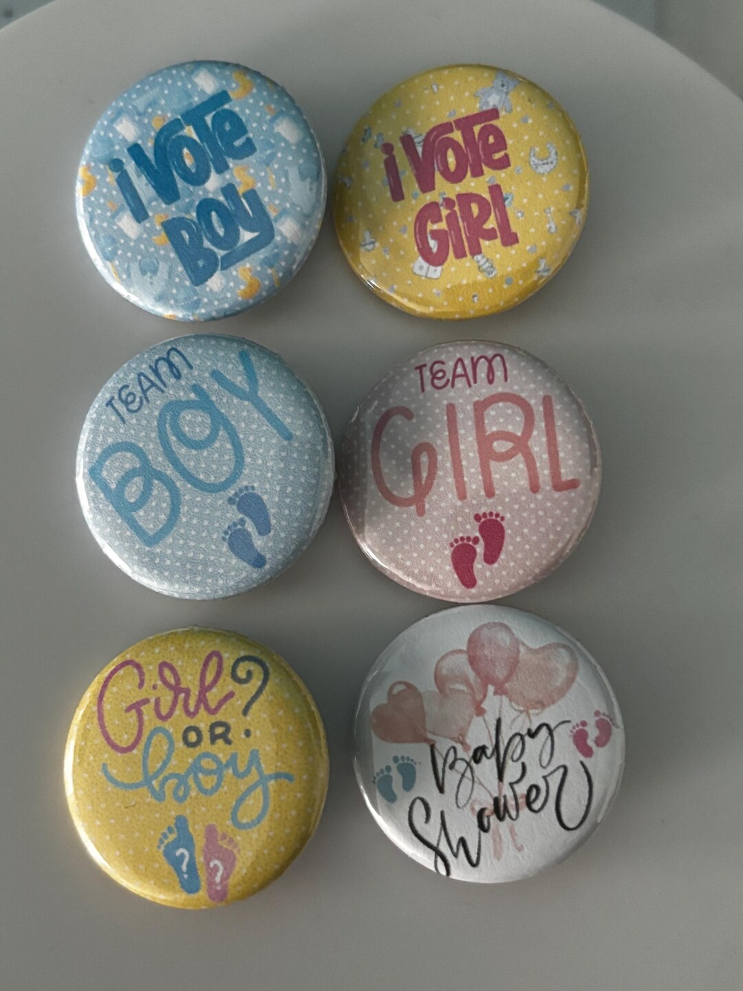 Premade Buttons. Team Boy or Team Girl? - Etsy