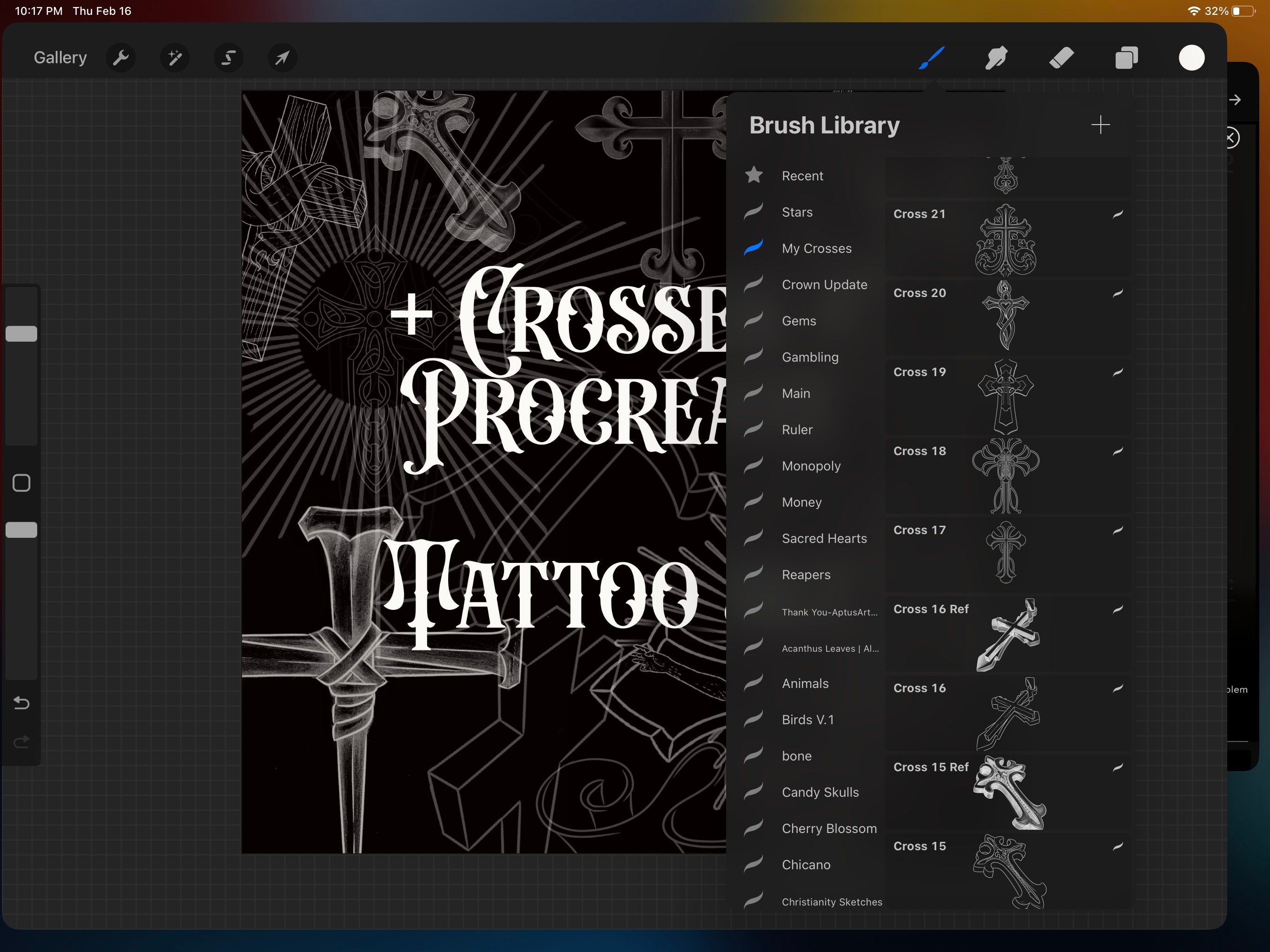 Procreate Crosses Tattoo Set 80 Stamps - Etsy