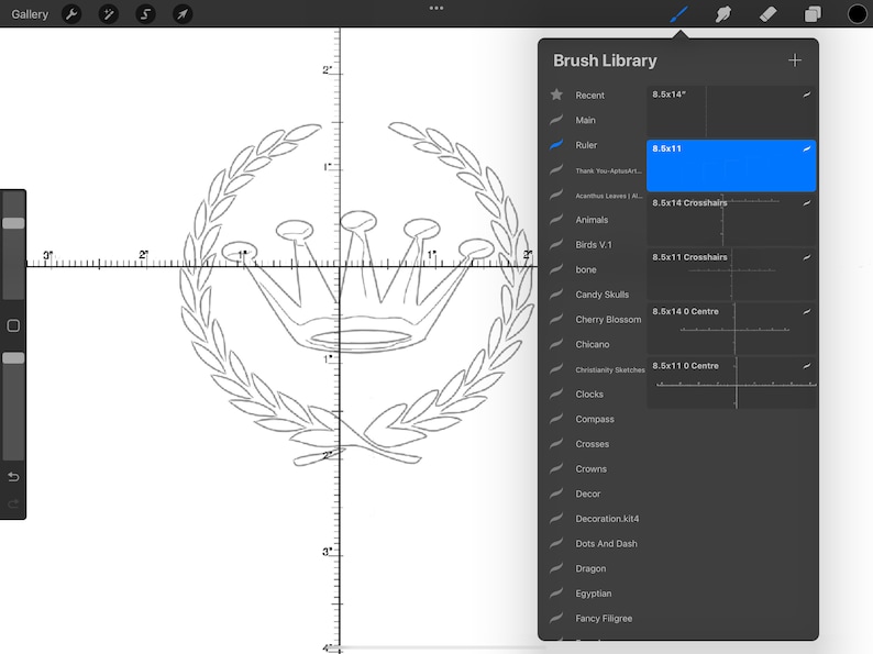 Procreate 8.5x11 and 8.5x14 Scalable Ruler Brush Set - Etsy