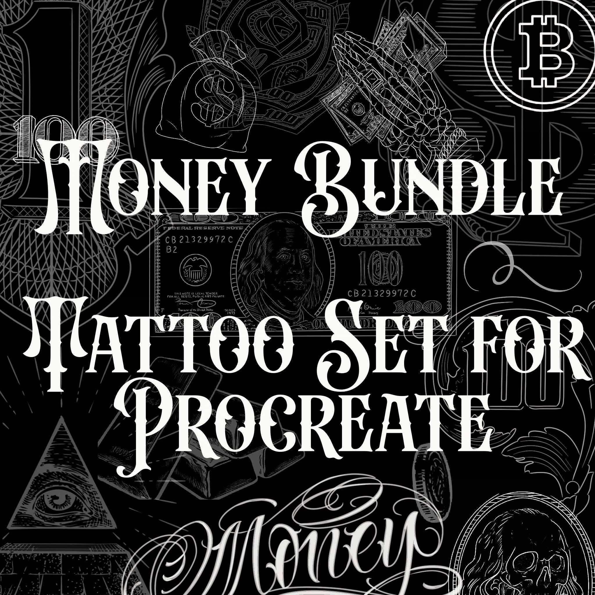 Procreate Money Tattoo Bundle Set. 100+ Stamps - Etsy