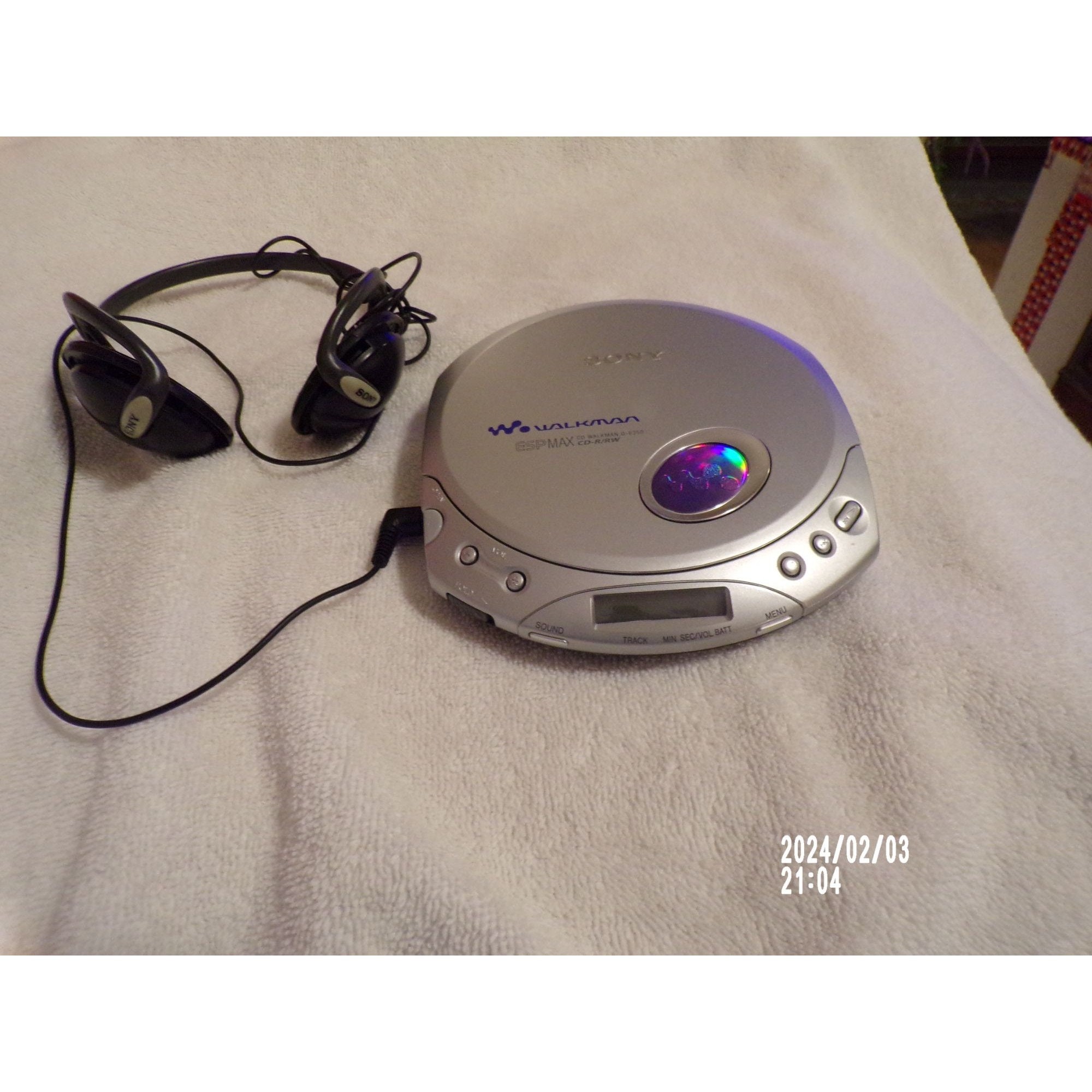 Sony Walkman Esp Max Cd D-e350 Cd-r Rw Headphones Silver Portable Vtg - Etsy