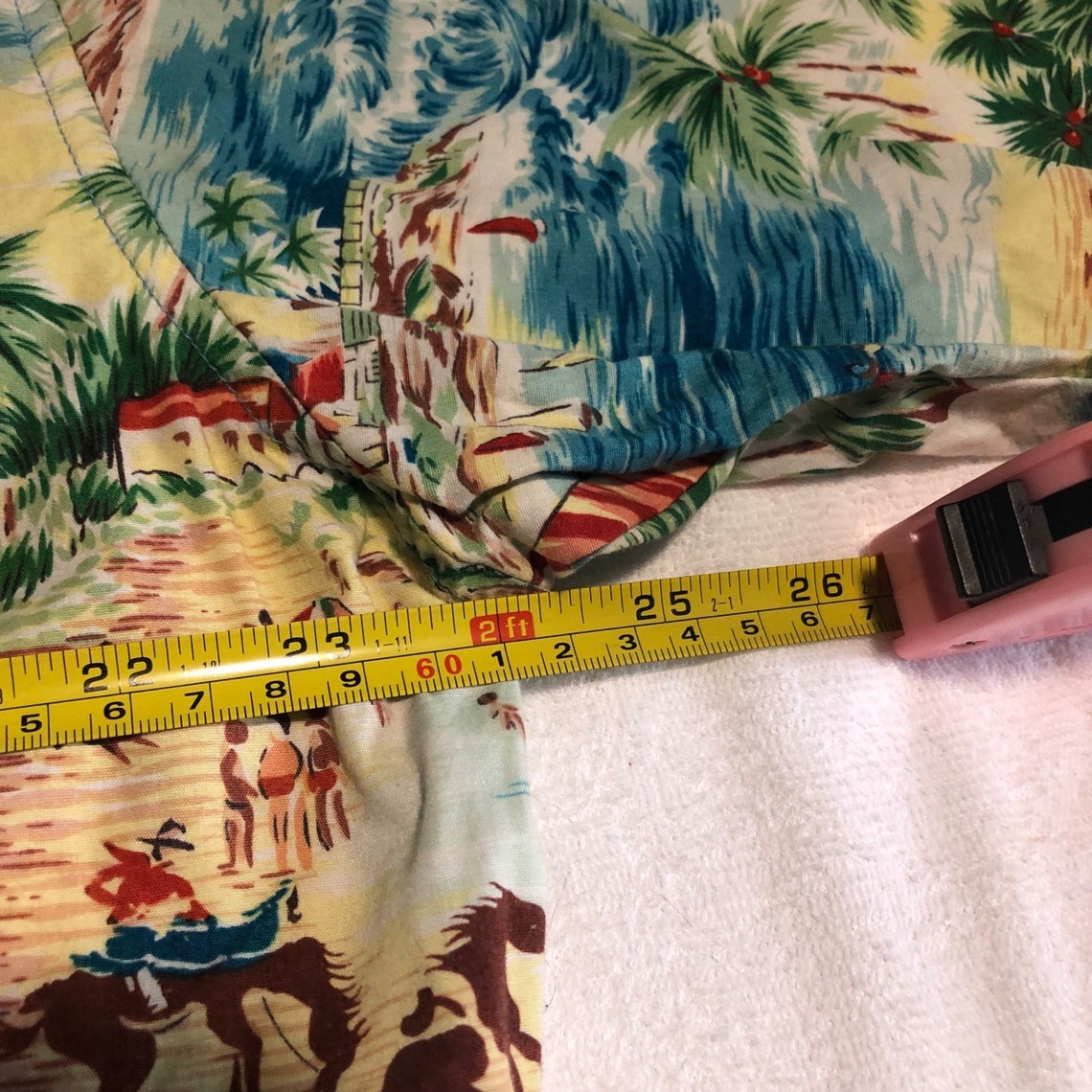 Wrangler 1947 Authentic Western Wear Shirt Hawaiian Beach Horses Palm ...