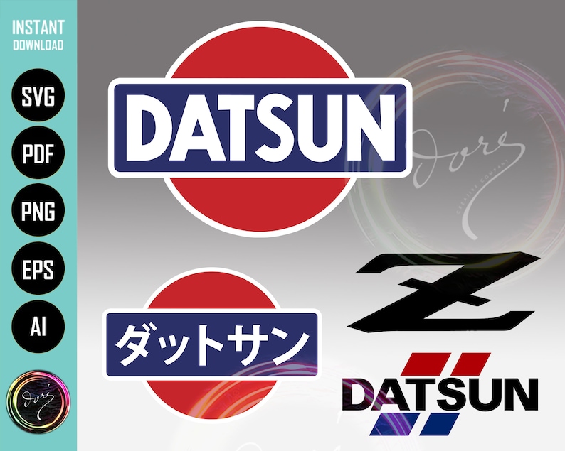 4 Datsun Classic Racing Z Logos T-shirt PNG SVG for Cricut Printable ...