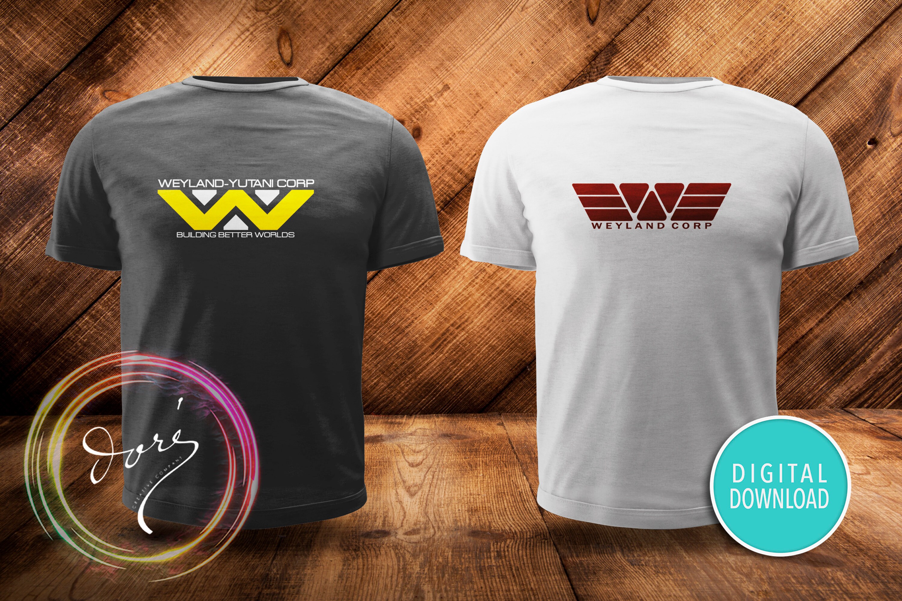 2 Weyland Yutani Alien Aliens Logos T-shirt PNG SVG for Cricut ...