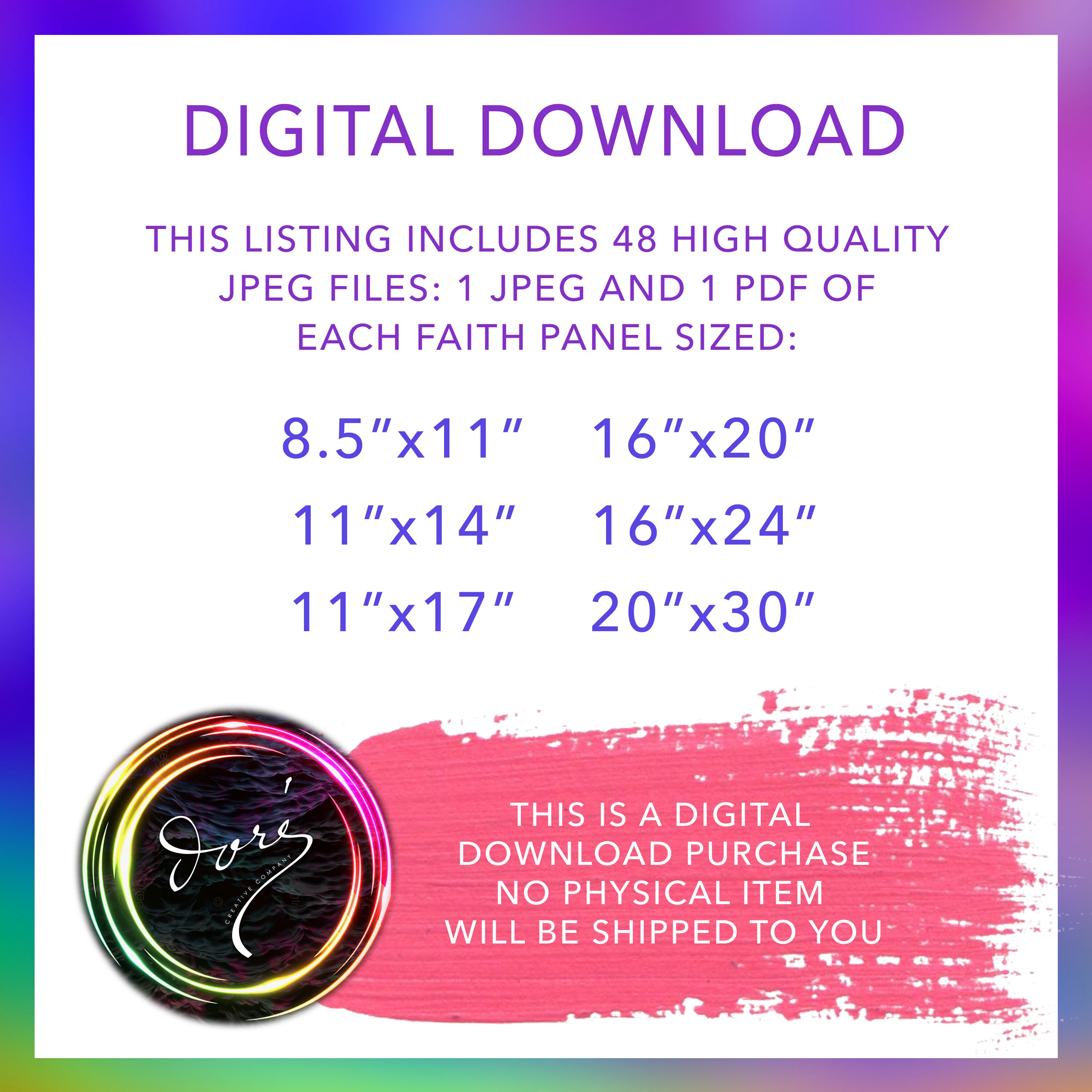 Printable Wall Art 4 Panel Inspirational Posters on Faith - Etsy