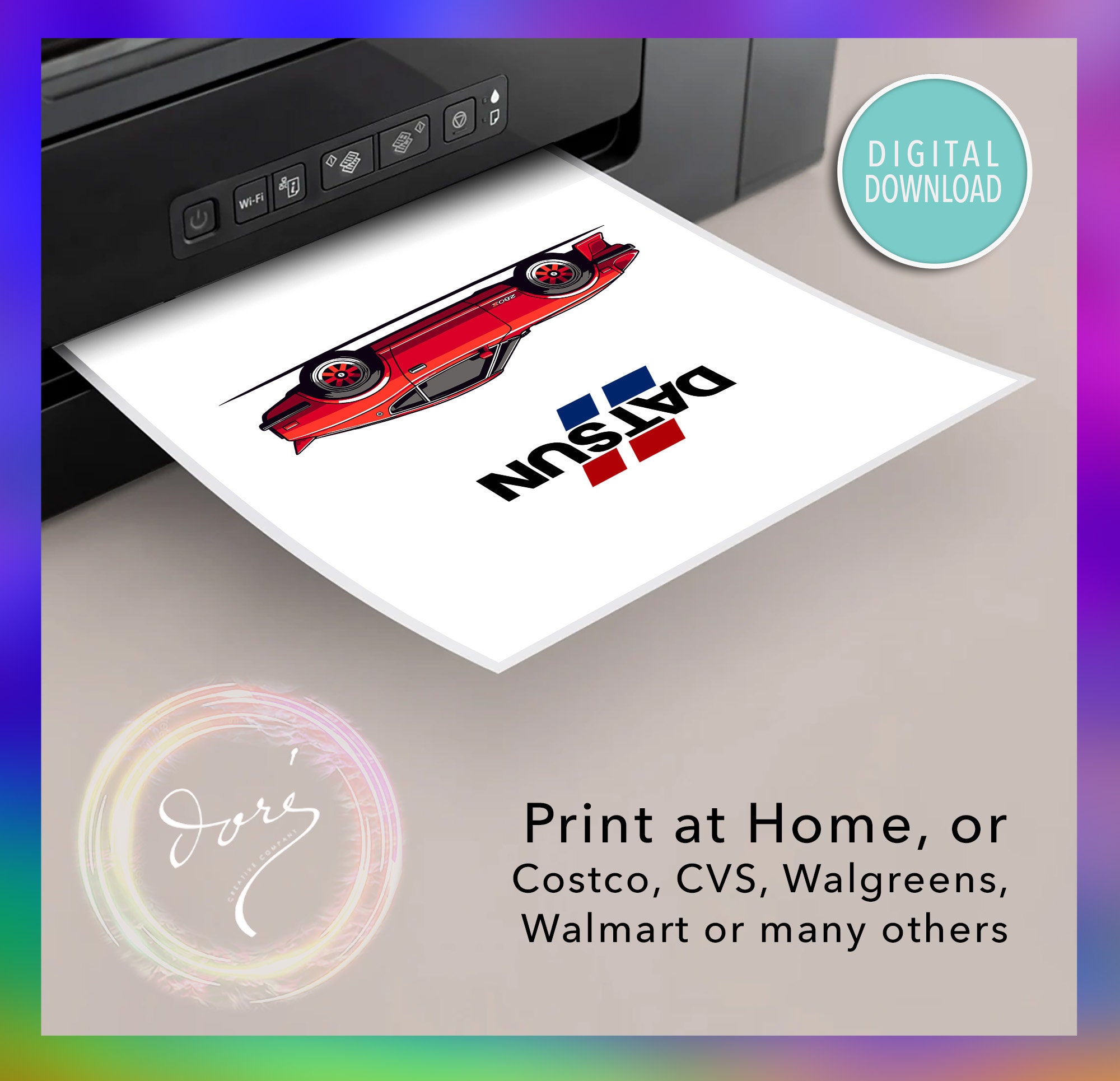 Datsun 280Z PNG SVG for Cricut Printable Art. Sublimation Design ...