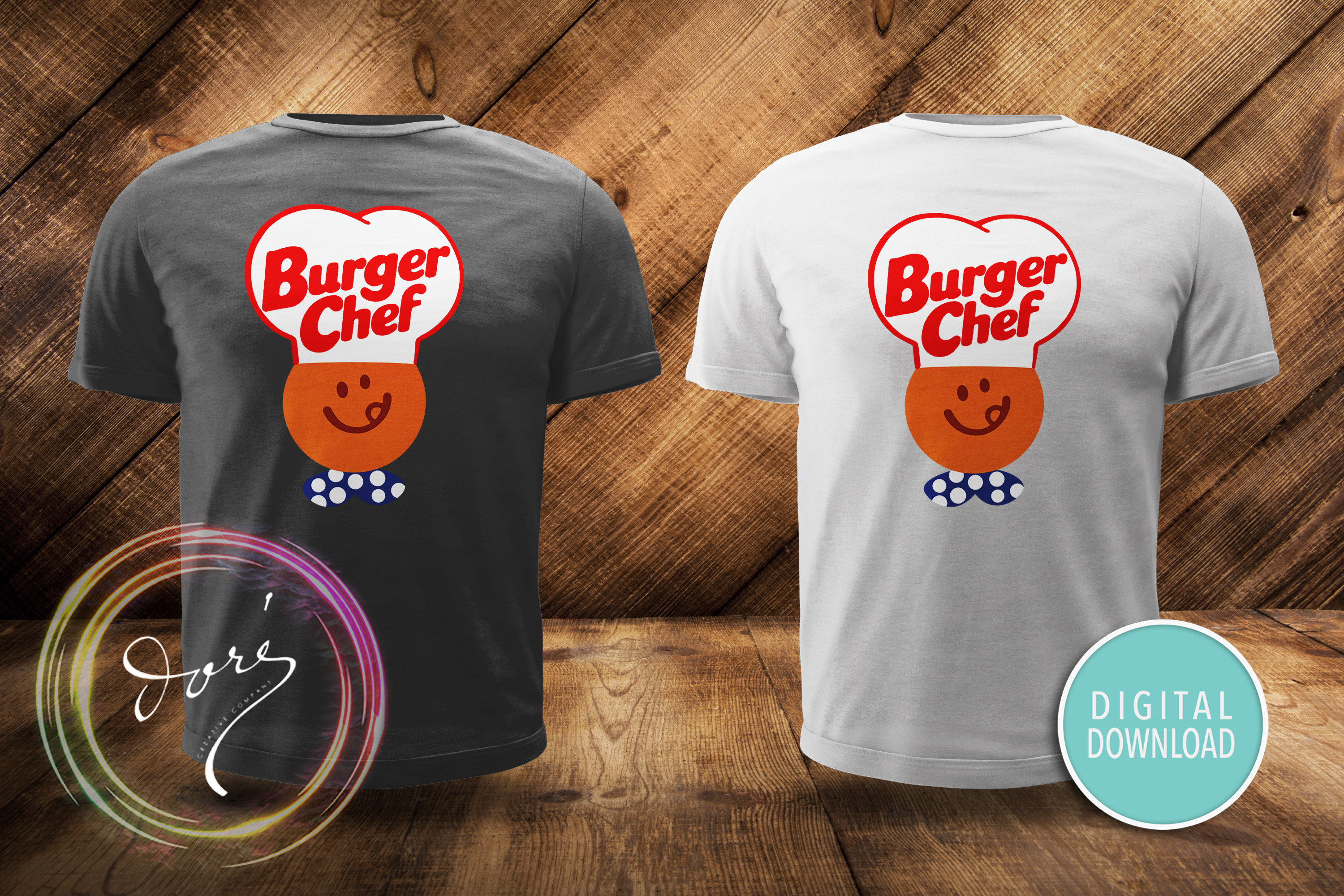 Burger Chef Retro Logos PNG SVG for Cricut Printable Art. Sublimation ...