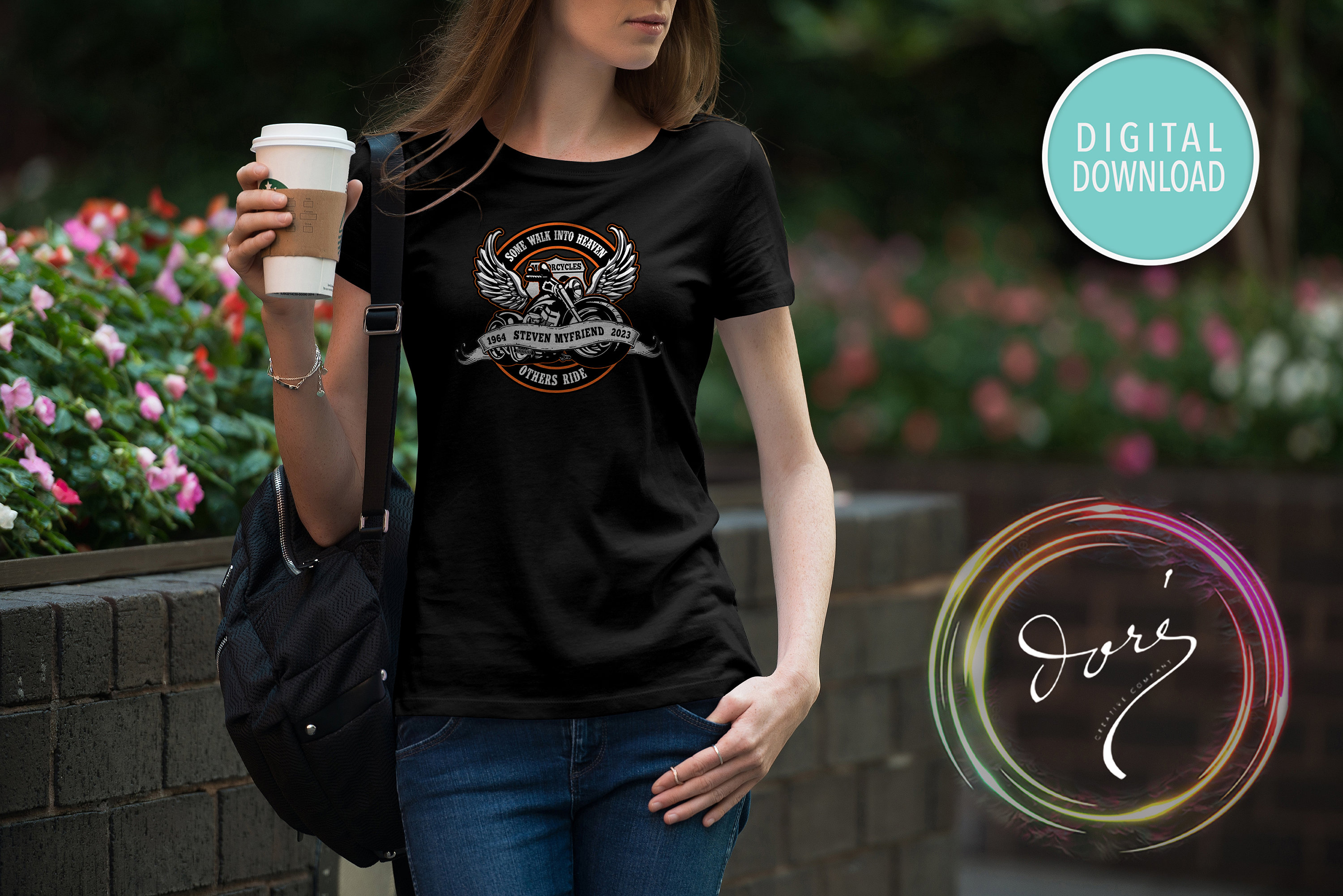 Personalized Motorcycle Bikers Memorial T-shirt PNG SVG Graphics ...