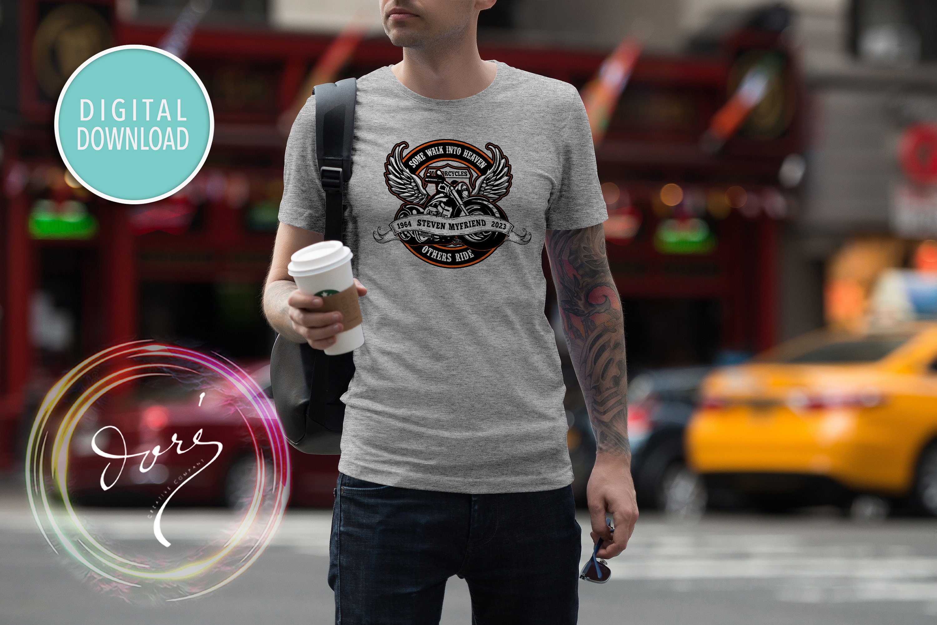 Personalized Motorcycle Bikers Memorial T-shirt PNG SVG Graphics ...