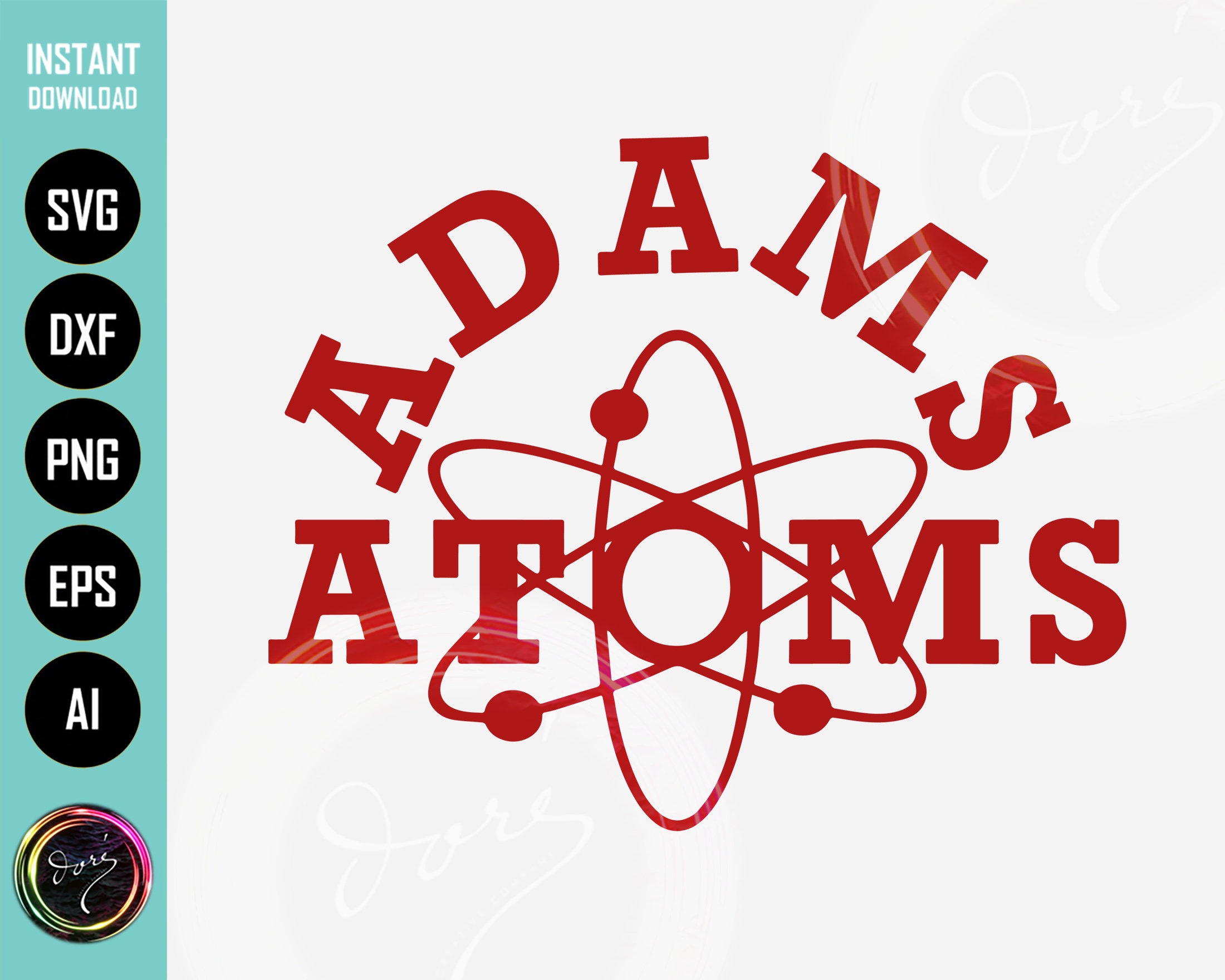 Adams Atoms Replica Logo PNG SVG for Cricut Printable Art. Sublimation ...