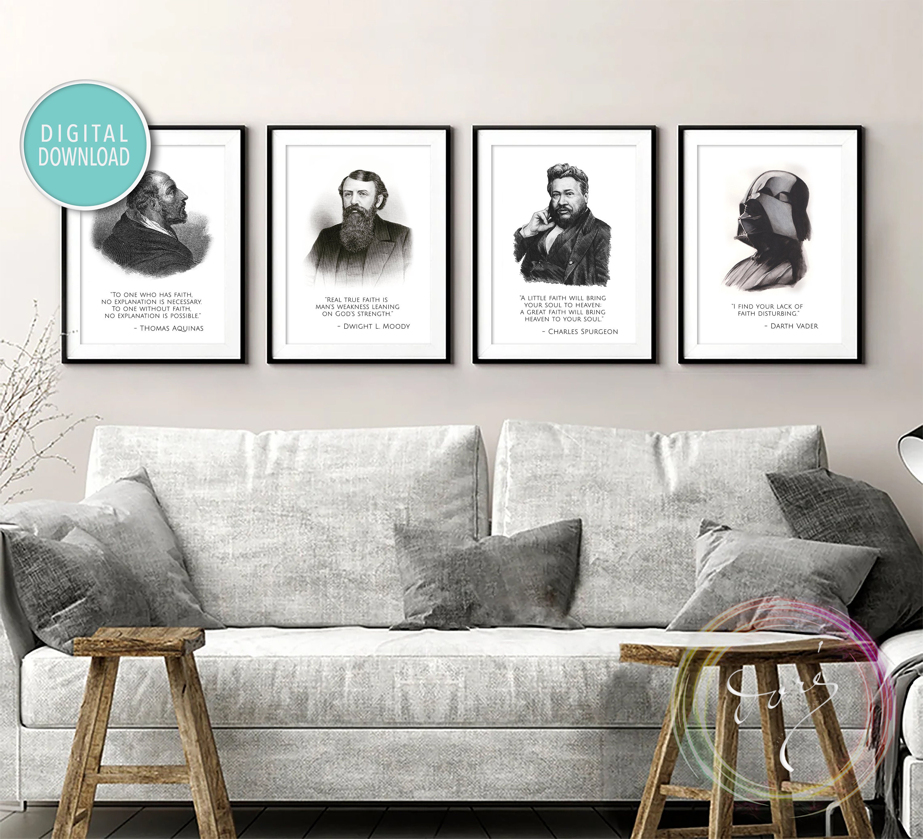 Printable Wall Art 4 Panel Inspirational Posters on Faith - Etsy