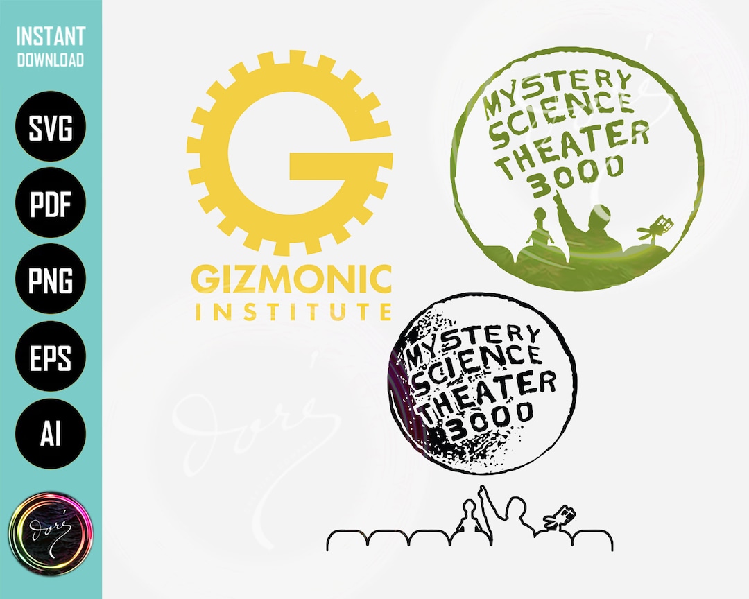 MST3K Retro Logo Pack Gizmonic Institute PNG SVG for Cricut Printable ...