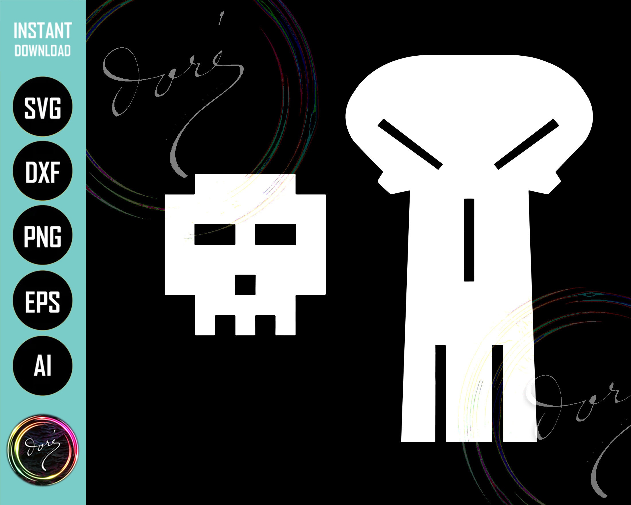 Skull Logo Replicas From Scott Pilgrim 8-bit, T-shirt PNG SVG Printable ...