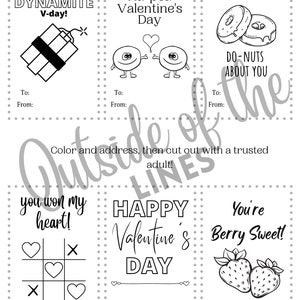 Printable Valentine's Day Coloring Pages, Instant Download, V-day ...