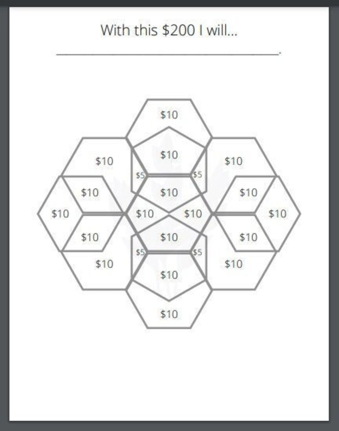 Hexagon Savings Worksheet - Etsy