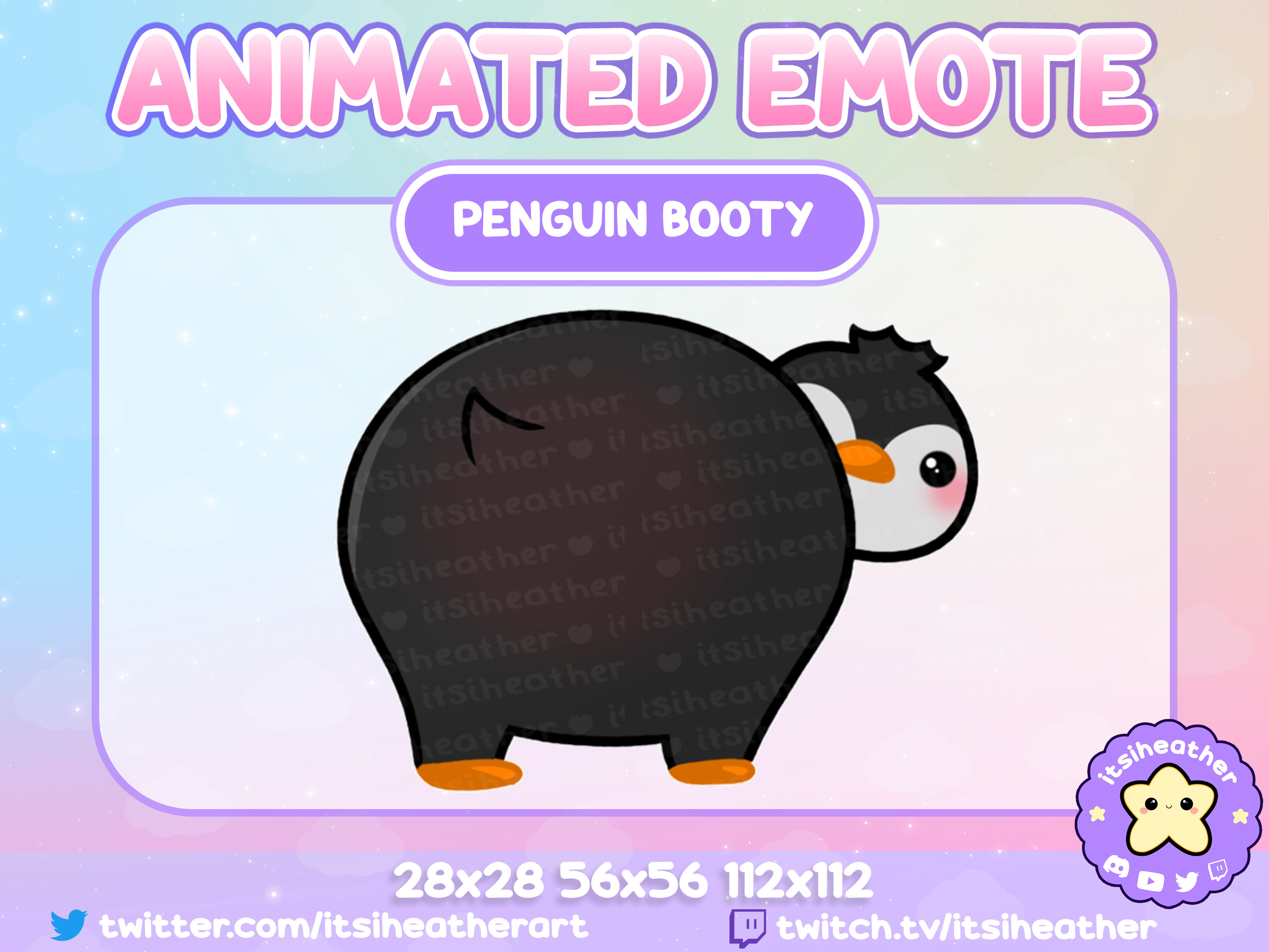 Animated Cute Shaking Booty Penguin Emote - Twitch, Discord, Youtube - Etsy