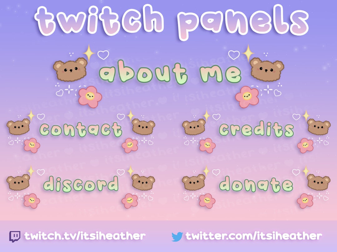 Cute Kawaii Bear Plush Panels for Twitch - Etsy
