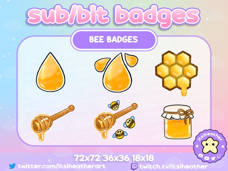 Cute Bee Sub/bit Badges- Twitch - Etsy