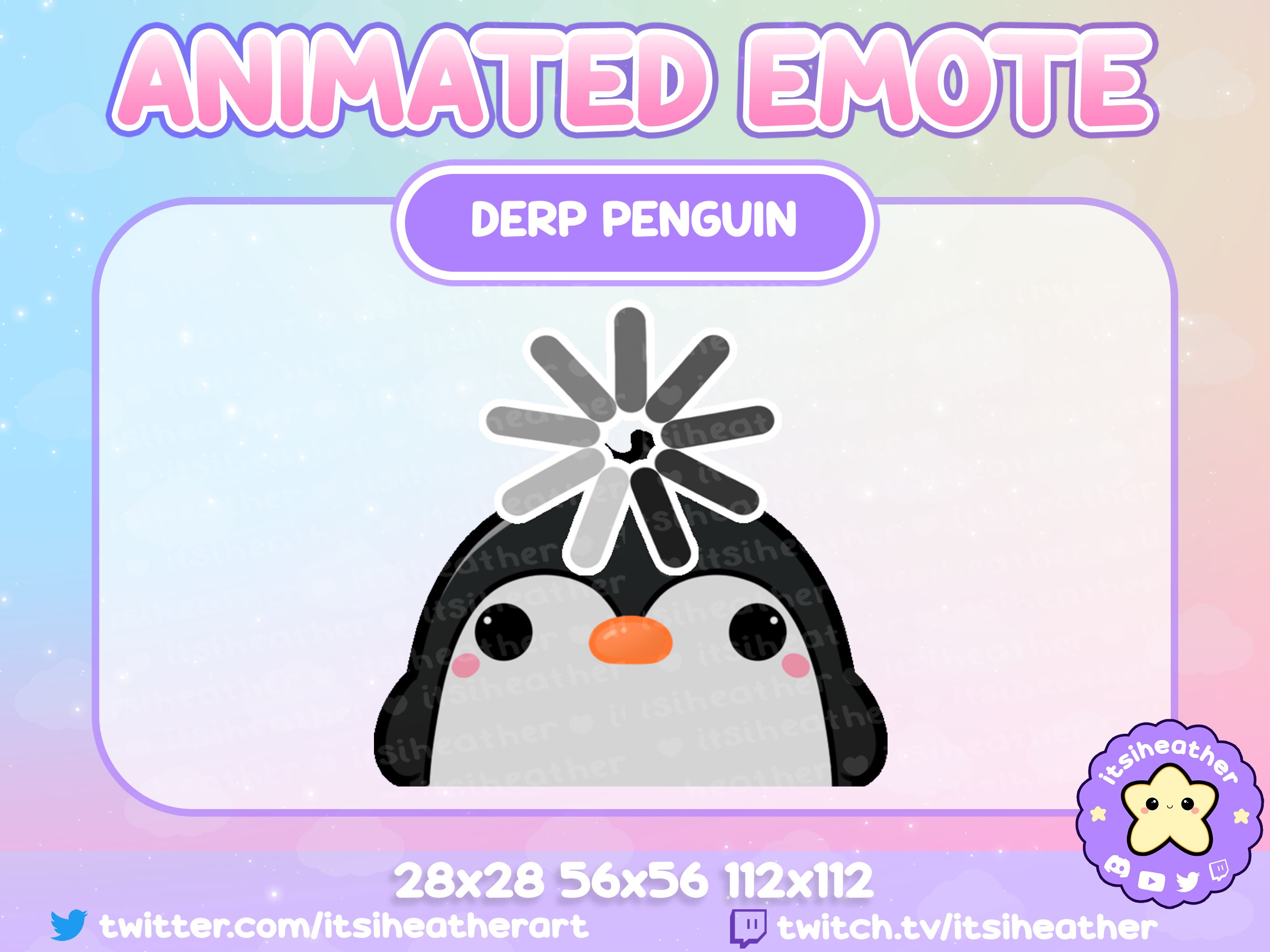Animated Cute Penguin Derp Emote - Twitch, Discord, Youtube - Etsy