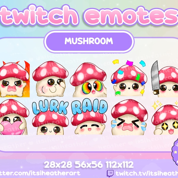 Mushroom Emojis Youtube - Etsy