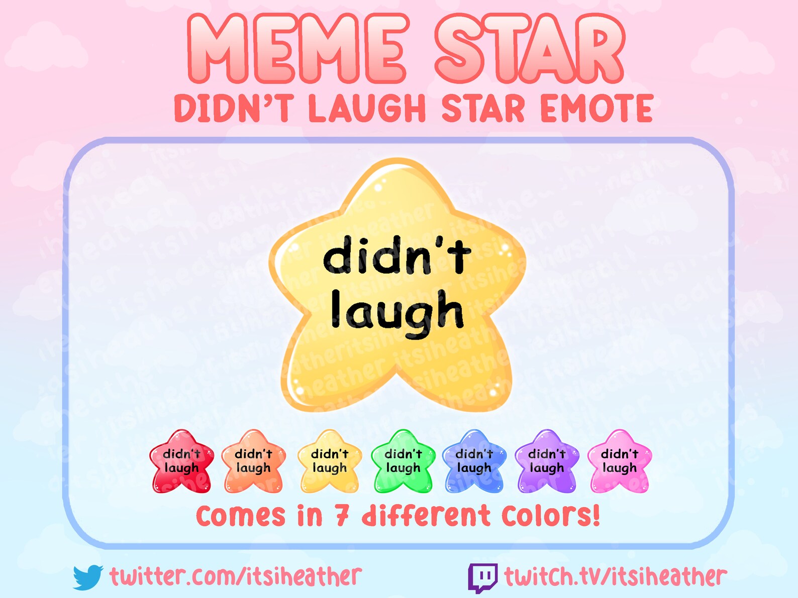 Niedliche Meme Star Emotes - Didn't Laugh - 7er Pack - Twitch, YouTube ...