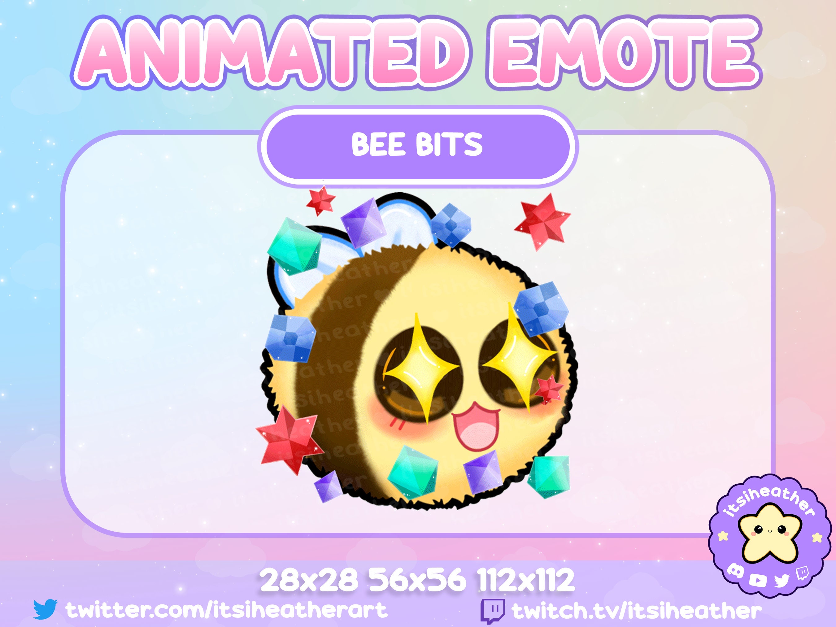 Animated Cute Bee Bits Emote Twitch Discord Youtube - Etsy
