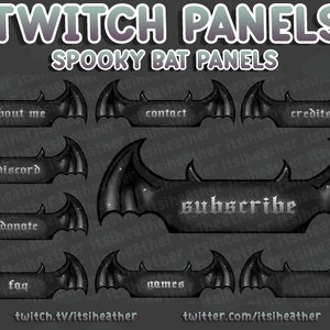 Cute Spooky Gothic Black Bat Wing Panels for Twitch - Etsy