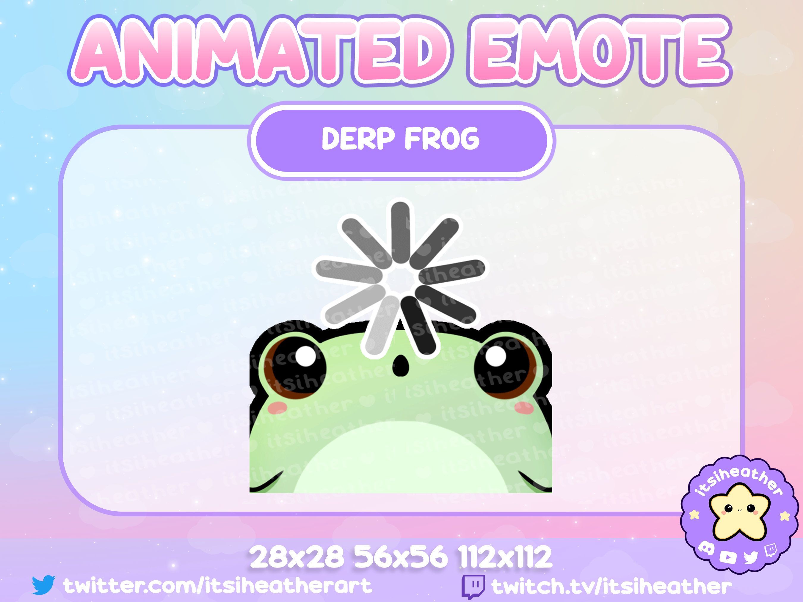 Animated Cute Frog Derp Emote - Twitch, Discord, Youtube - Etsy