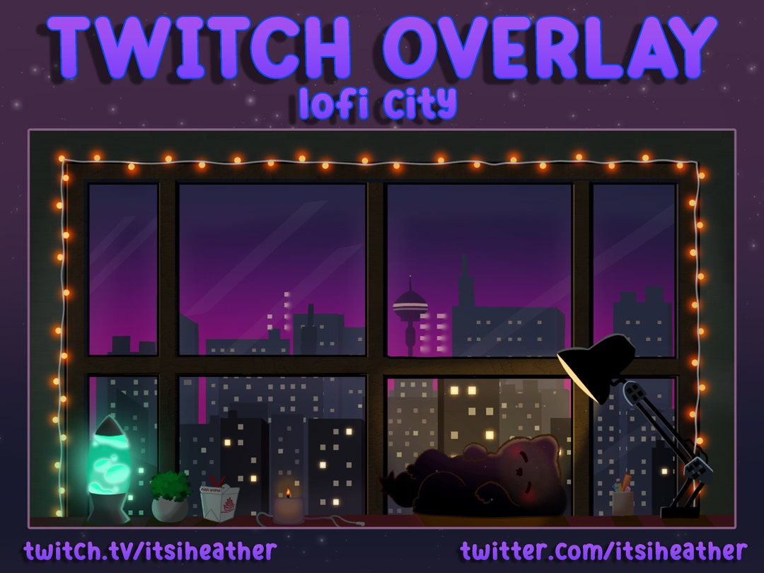 Cute Lofi City Room Cat Animated Twitch Scenes and Overlay - BRB ...