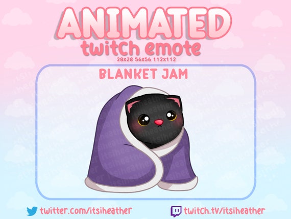 Animated Cute Black Blanket Cat Jam Emote Twitch Discord - Etsy