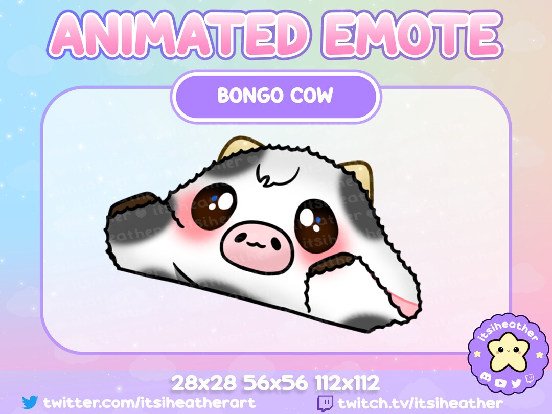 Animated Cute Cow Bongo Emote - Twitch, Discord, Youtube - Etsy