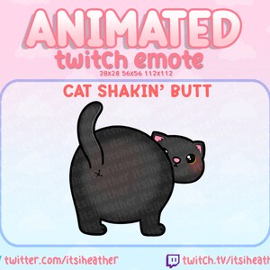 Animated Cute Shaking Booty Black Cat Emote Twitch Discord - Etsy