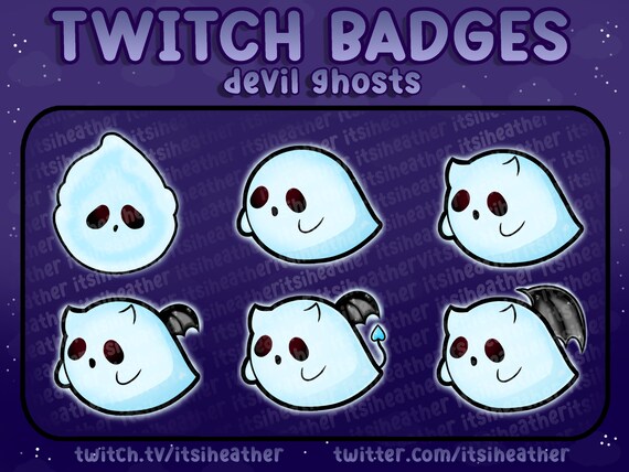 Cute Spooky Ghost Sub/bit Badges Twitch Discord Youtube - Etsy