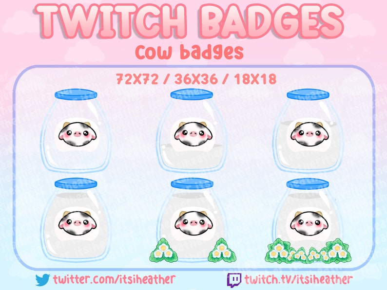 Cute Cow Twitch Overlays GIANT Bundle - 4 Scenes, 1 Overlay, 1 Webcam ...