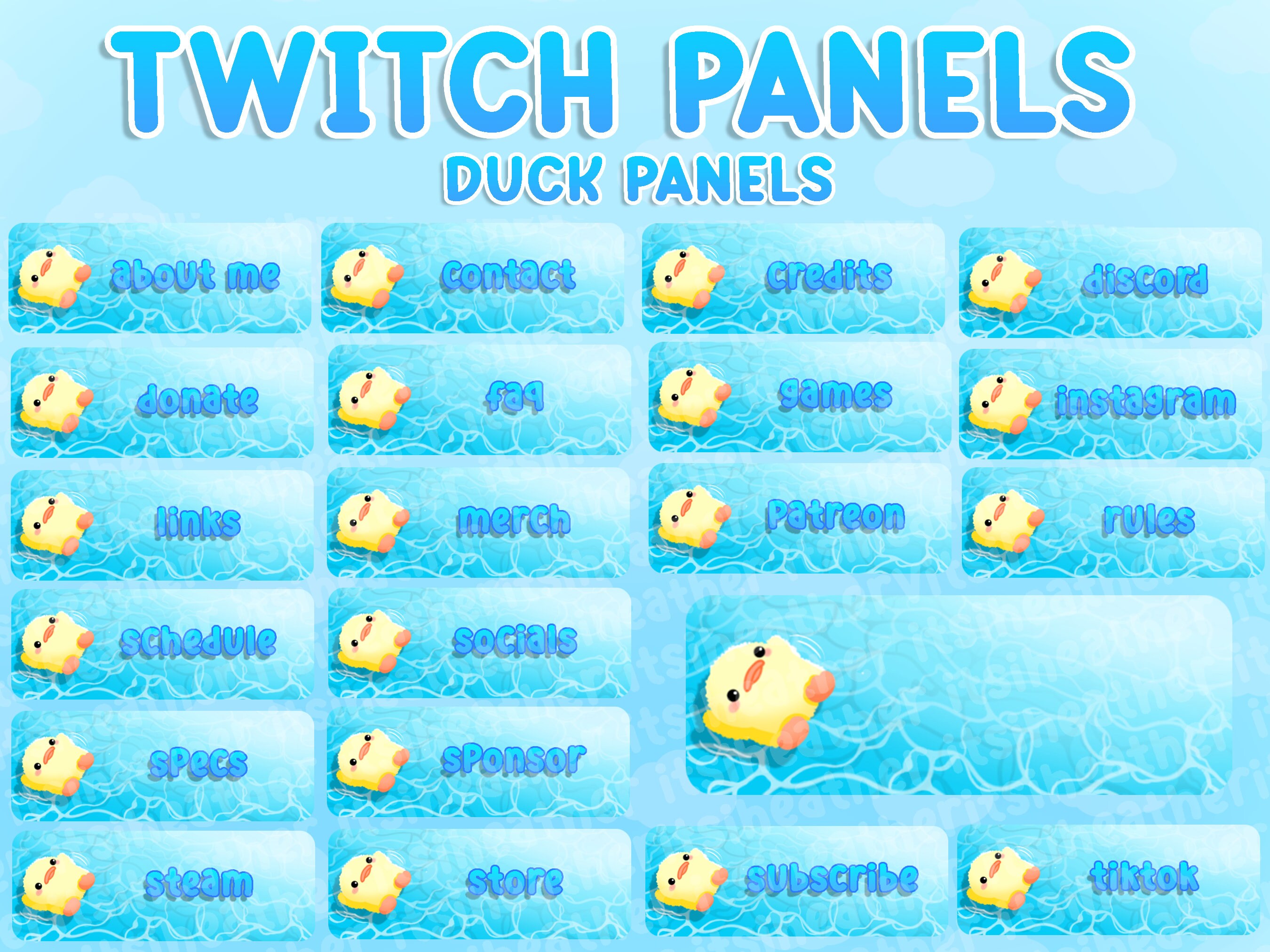 Cute Duck Panels for Twitch - Etsy