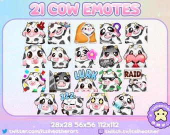 Cow ANIMATED Emotes Twitch Animated Cow Emotes Cow With - Etsy